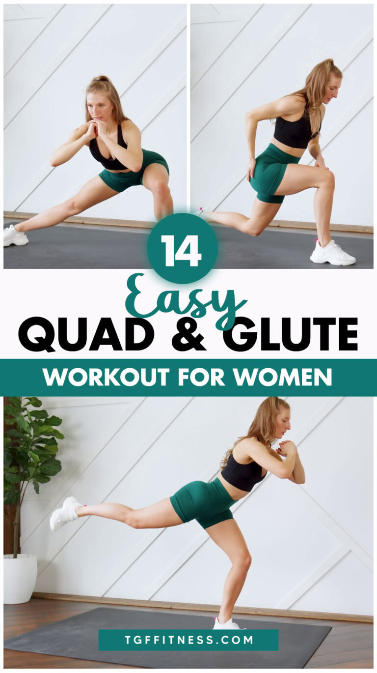 14 Easy QUAD AND GLUTE WORKOUT For Women At Home (10-Minute Workout)