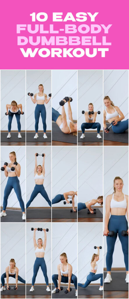 10 Easy FULL-BODY DUMBBELL Workout At Home (30-Minute Workout) | TGFFitness