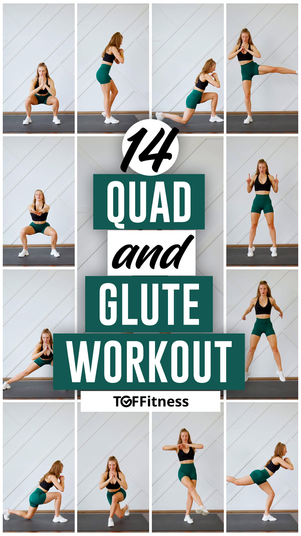 14 Easy QUAD AND GLUTE WORKOUT For Women At Home (10-Minute Workout)