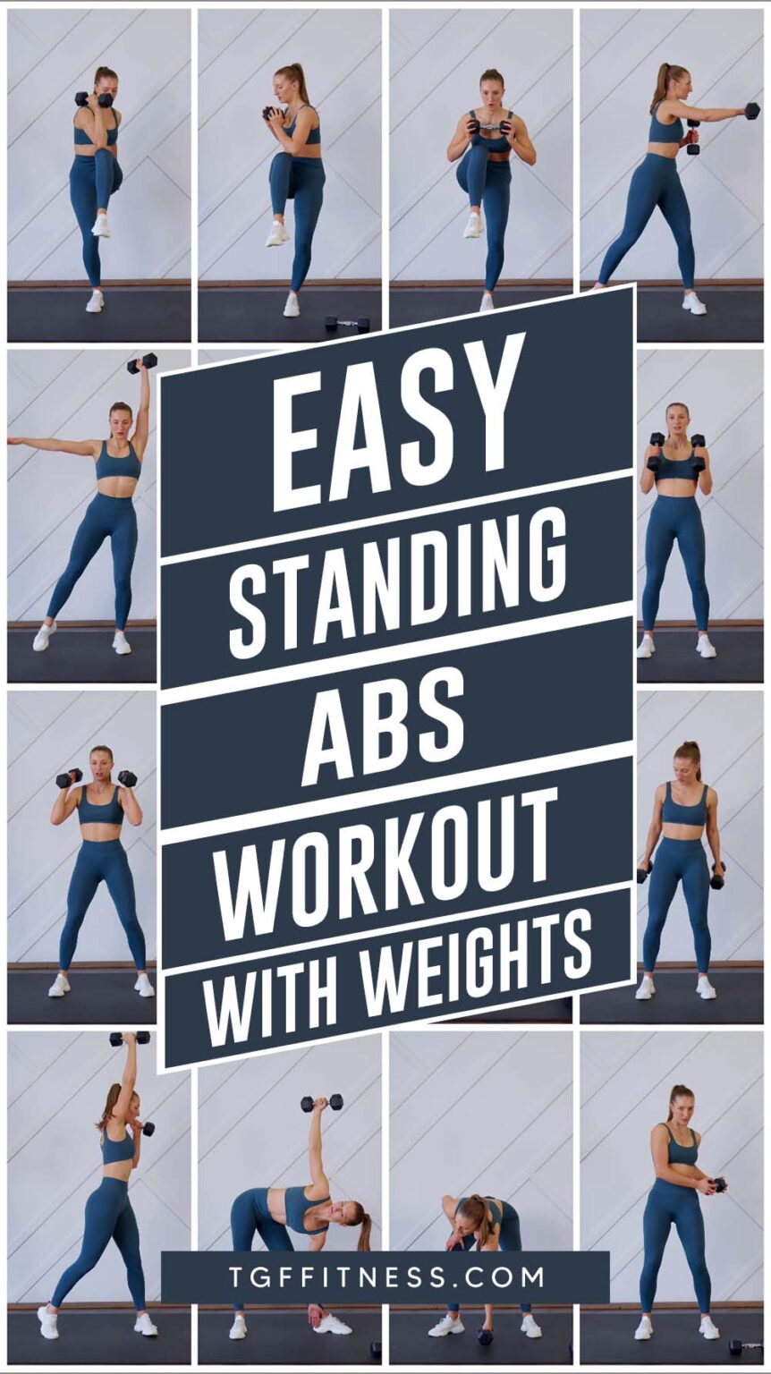 Easy STANDING ABS Workout (Only 15 Minutes With Weights!) | TGFFitness