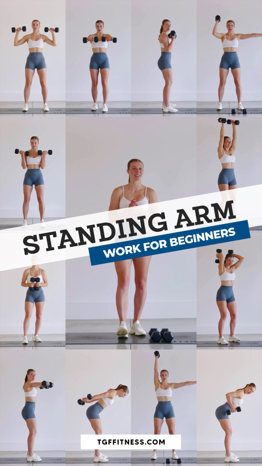 9 Quick STANDING ARM WORKOUT For Beginners At Home (10-Minute Workout)